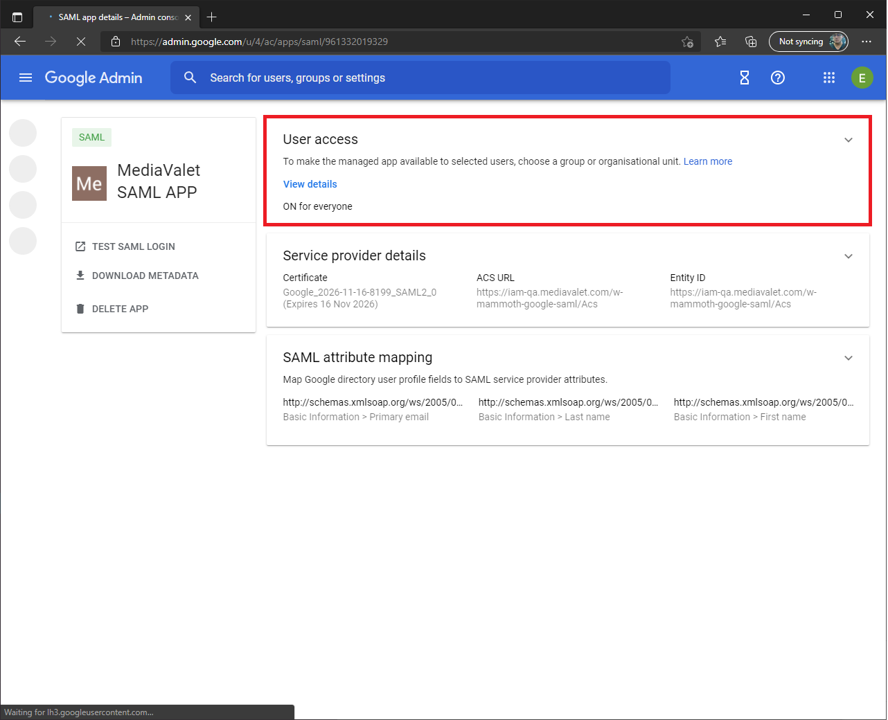 How to integrate Google with SAML – MediaValet Support Centre