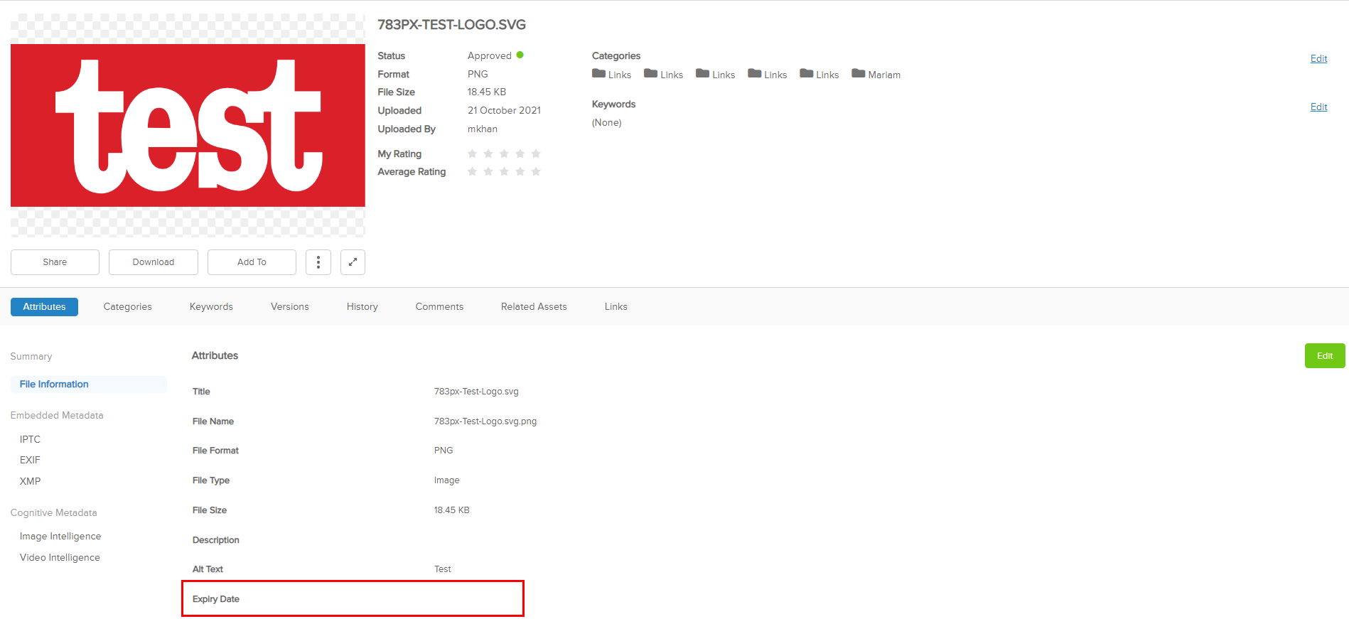 How can I clear the Expiry Date for an asset that has Expired ...
