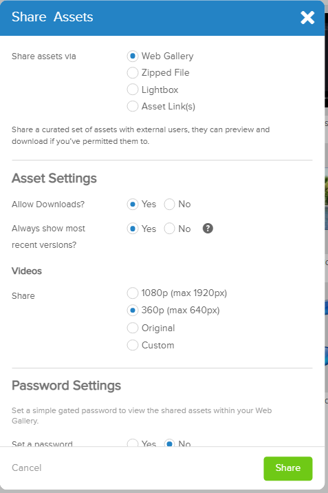 Why is my Web Gallery not showing shared assets? – MediaValet Support Centre