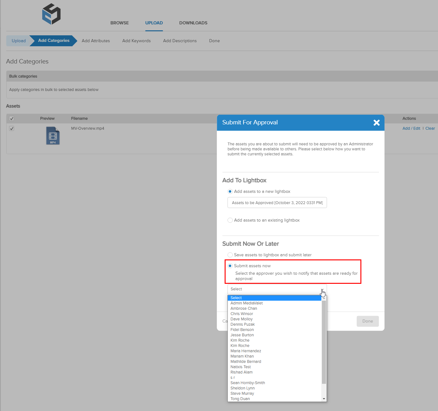 I received an email to approve pending assets, but there is nothing to ...